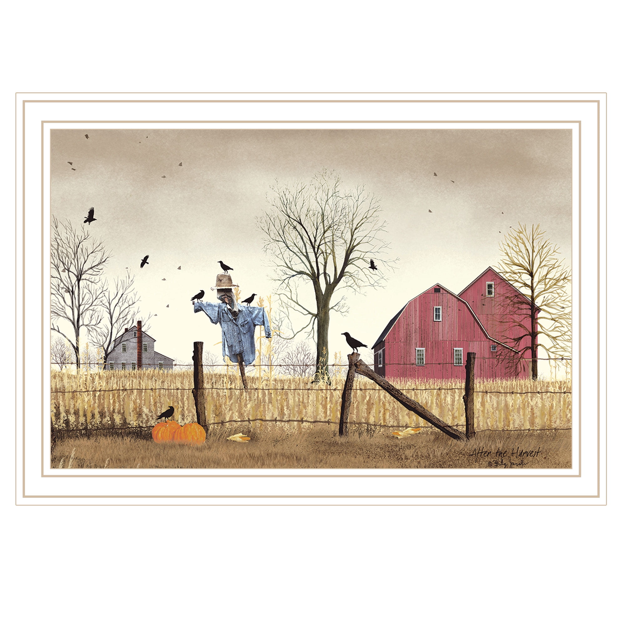 Wall Art Trendy Decor 4U After the Harvest White Framed Wall Art for Living Room, Bedroom Wall ...