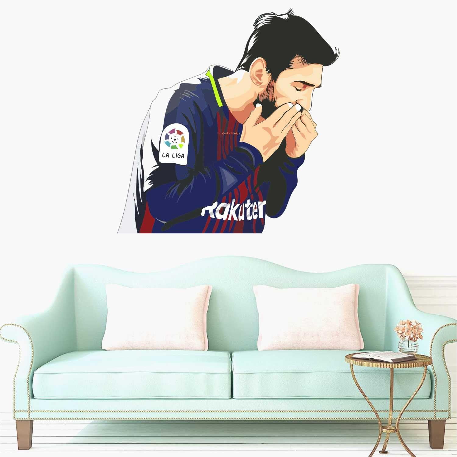 Wall Attraction Lionel Messi Wall Stickers Murals Size 60x60cm MD04_S ...
