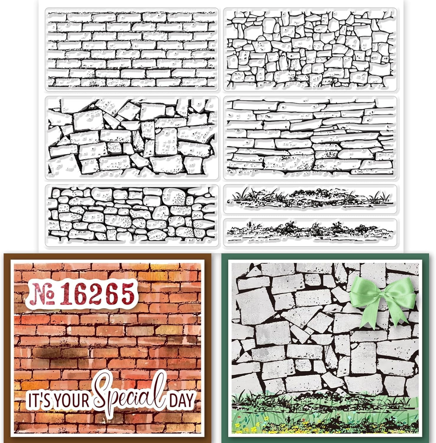 Wall Background Clear Stamps for DIY DIY Scrapbooking Bounding Wall ...
