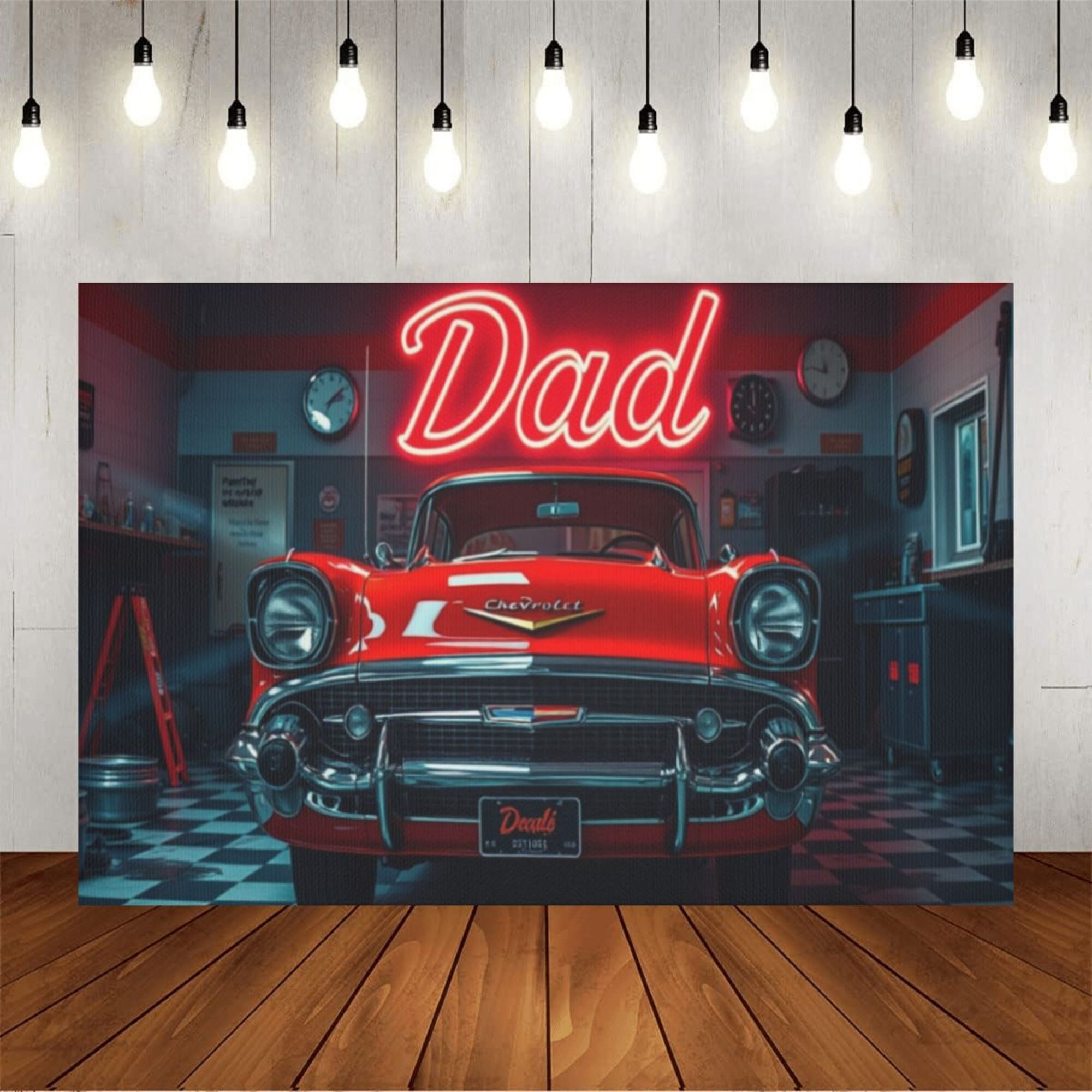 Wall Background Festival Party Decoration Activity Photo Booth Backdrop Props Retro garage Dad ...