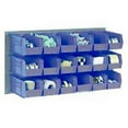 Wall Bin Rack Panel with 32 Blue Stacking Bins - Gray - Walmart.com