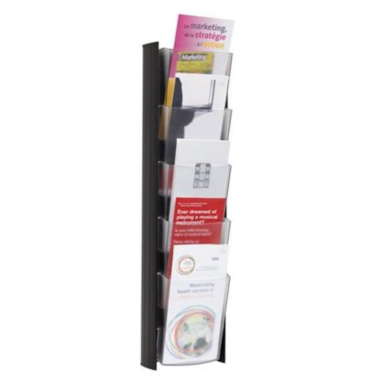 Wall Brochure Rack with 4 Pamphlet Sized Pockets, Black - Walmart.com
