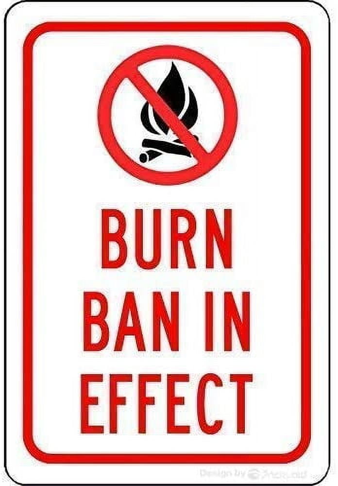 Wall Burn Ban in Effect Sign Aluminum Metal Signs Decorative Plaque Tin ...