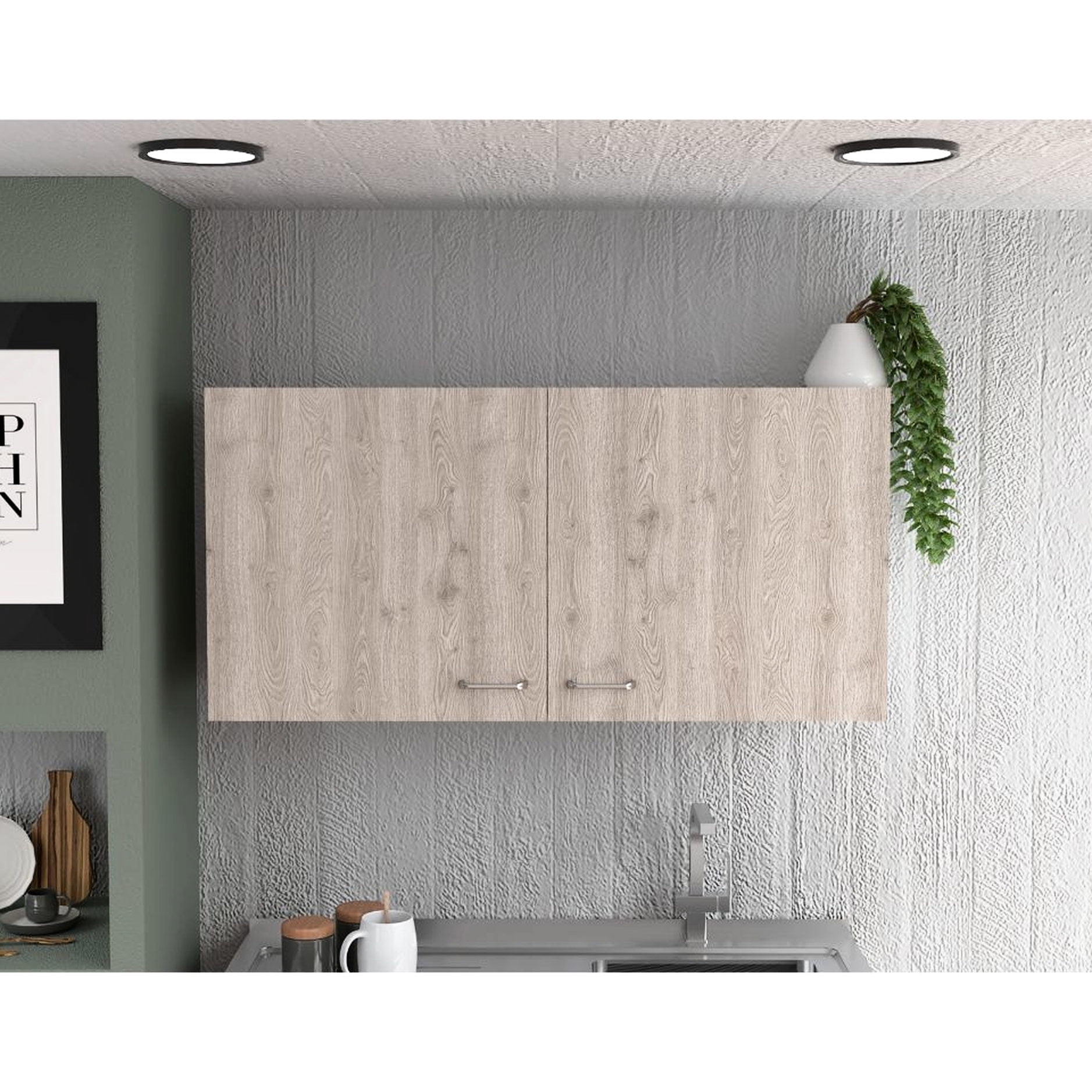 Wall Cabinet with Double Doors and Two Shelves | Fits Well in ...