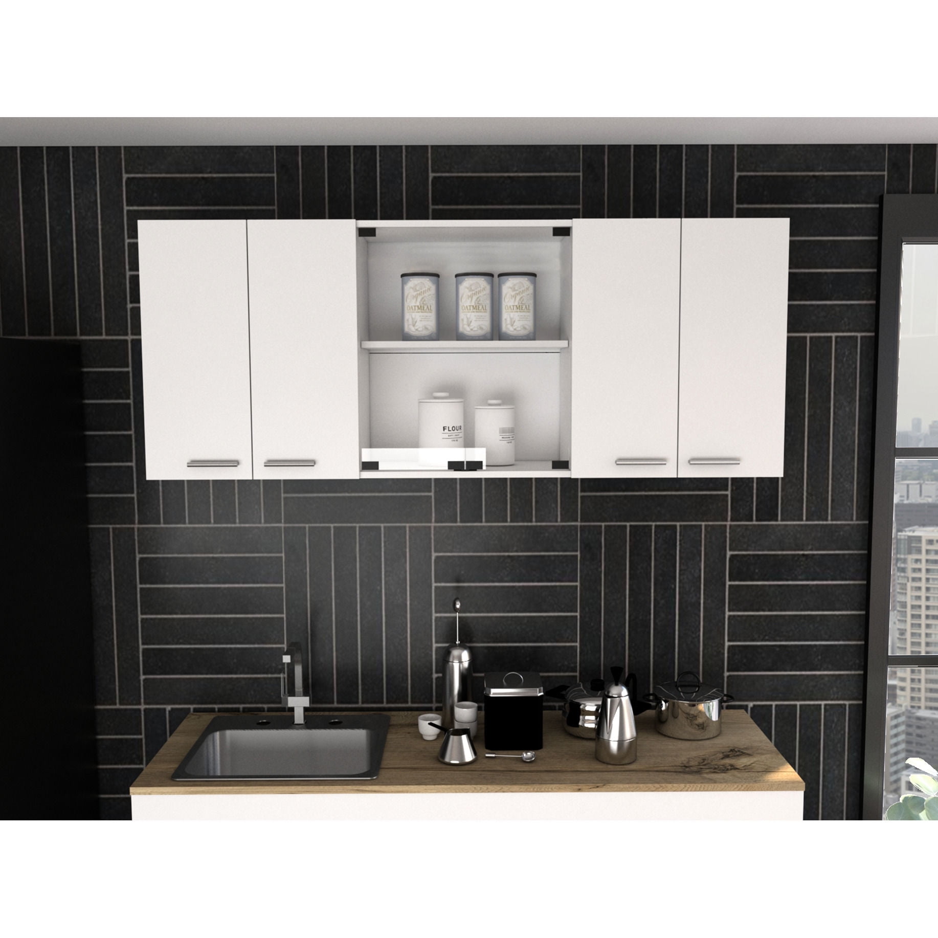 Wall Cabinet | Modern Design with Built - in Dish Rack for Room ...