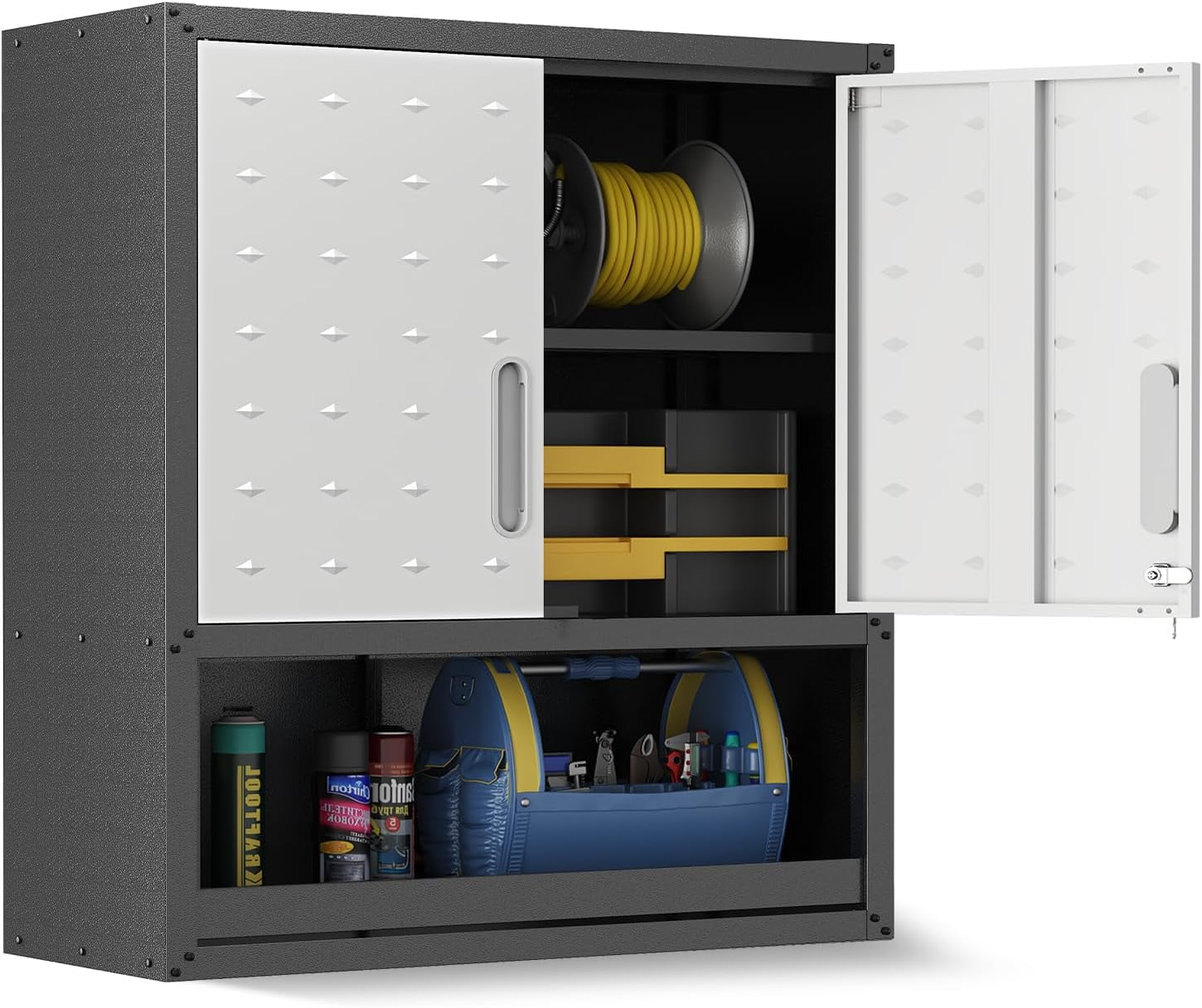 Wall Cabinet with Doors and Adjustable Shelves,Garage Wall Cabinet ...