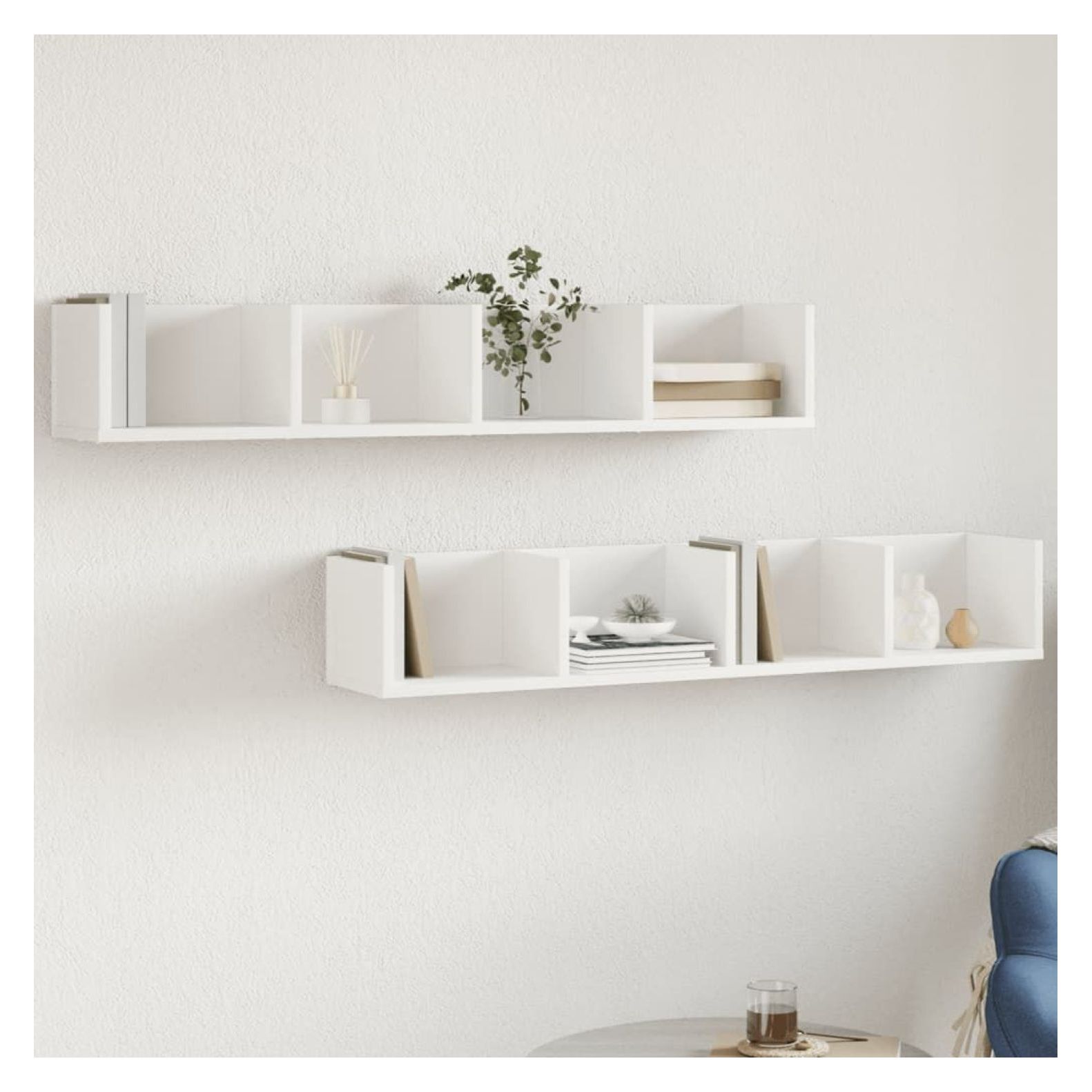 Wall Cabinets Set of 2 White Engineered wood Medium - Walmart.com