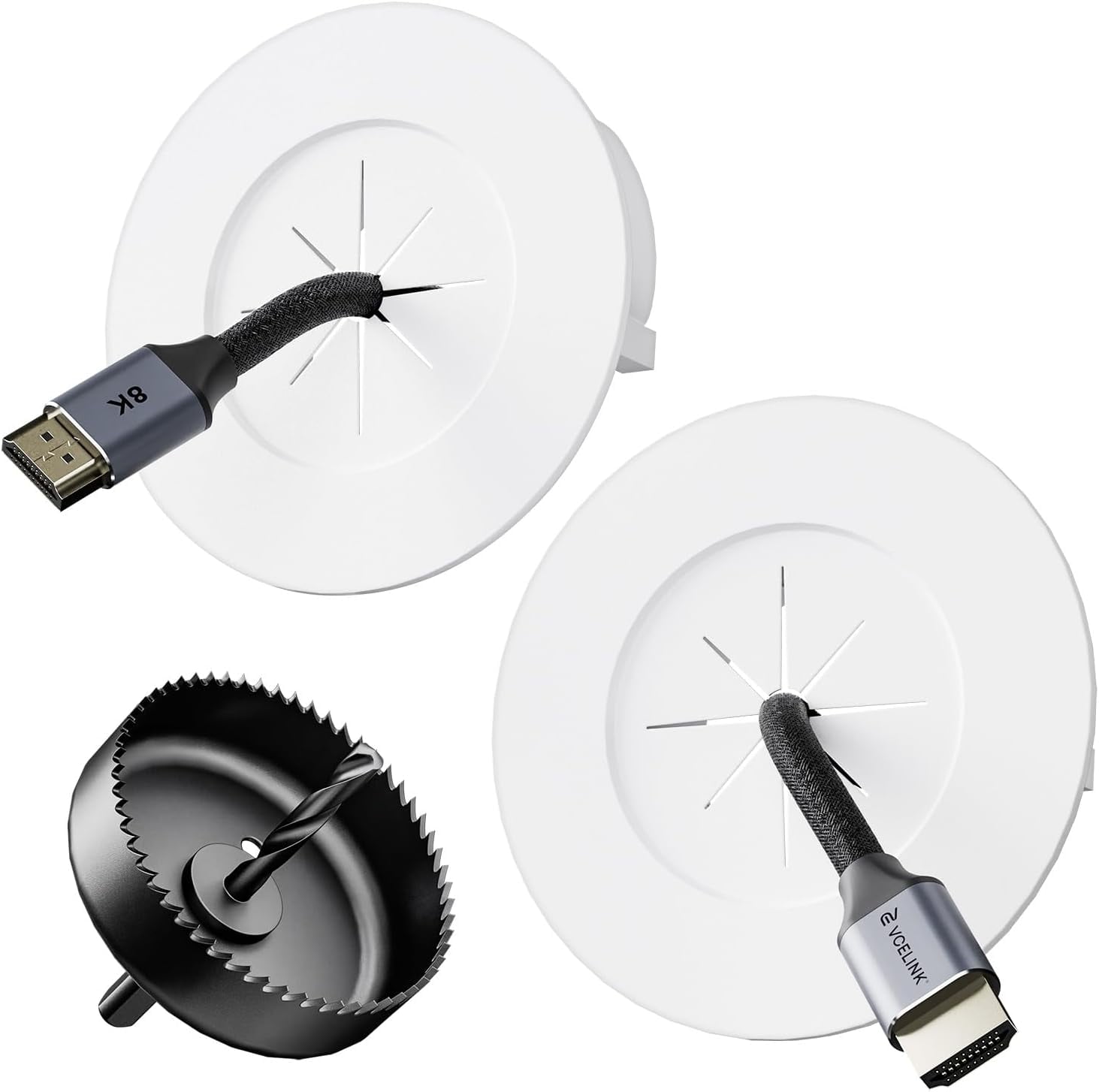 in Wall Cable Management Kit with Hole Saw Drill Attachment and ...