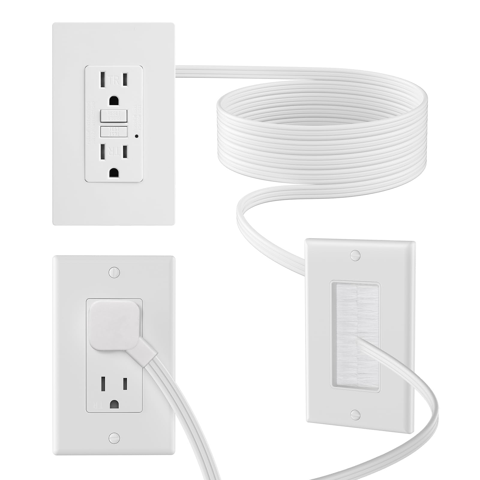 in Wall Cable Management Kit,TR Tamper Resistant GFCI Receptacle,2 AC ...