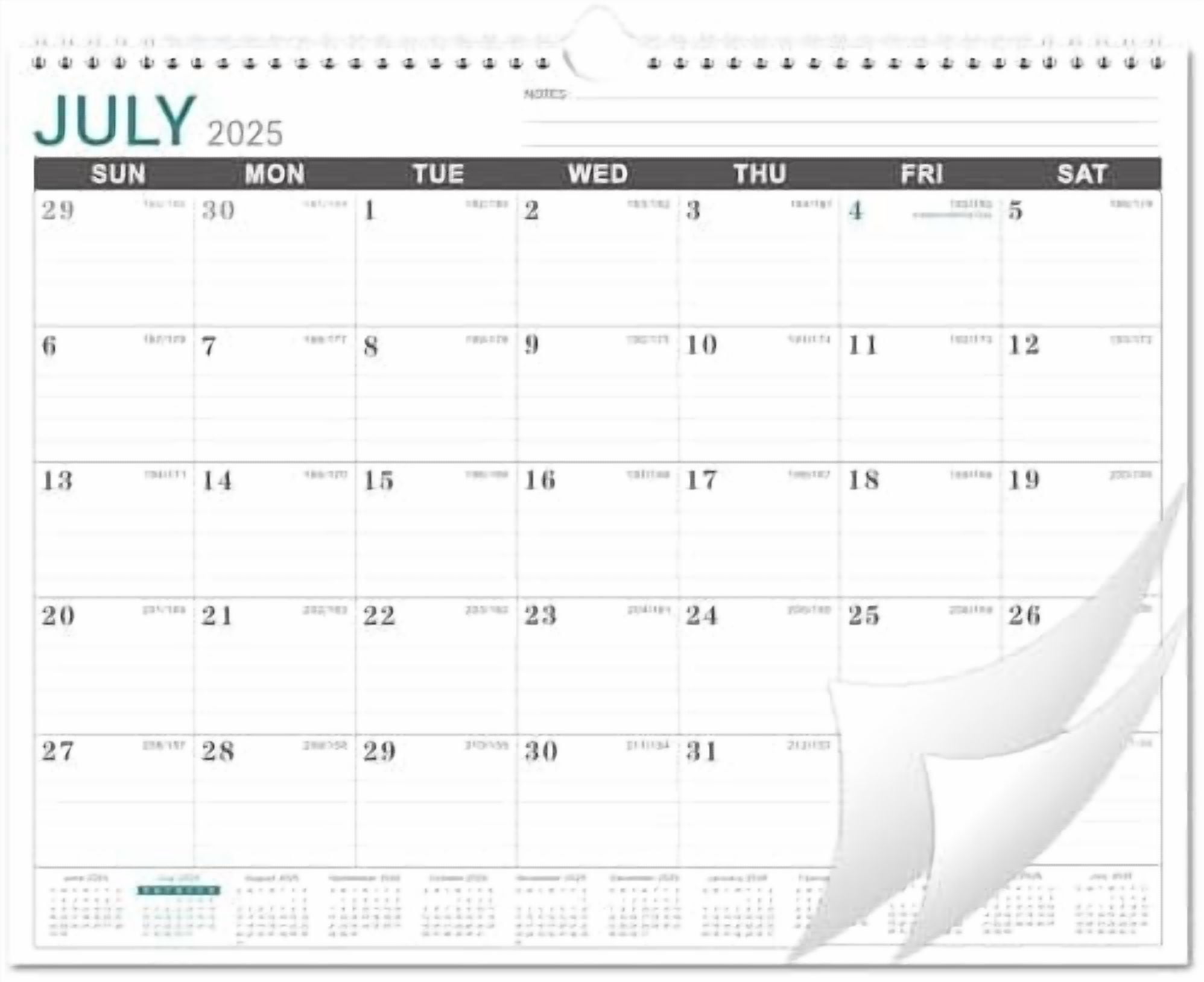 Wall Calendar 2025-2026 - 2025-2026 Calendar Wall from Jul. 2025 to Dec. 2026, 18 Monthly ...