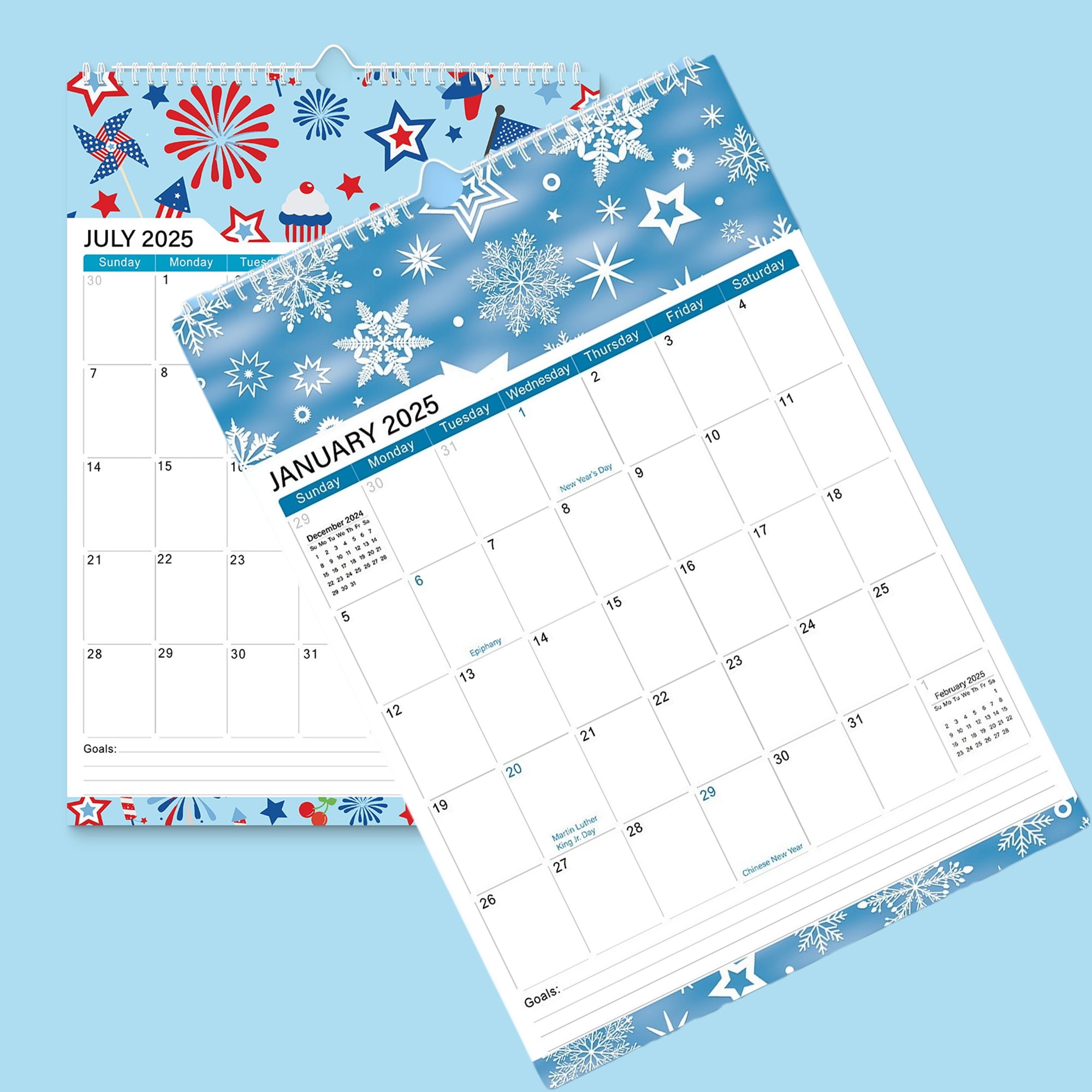 Vertical Wall Calendar 2025-2026, 18-Month Aesthetic Large Calendar Jan ...