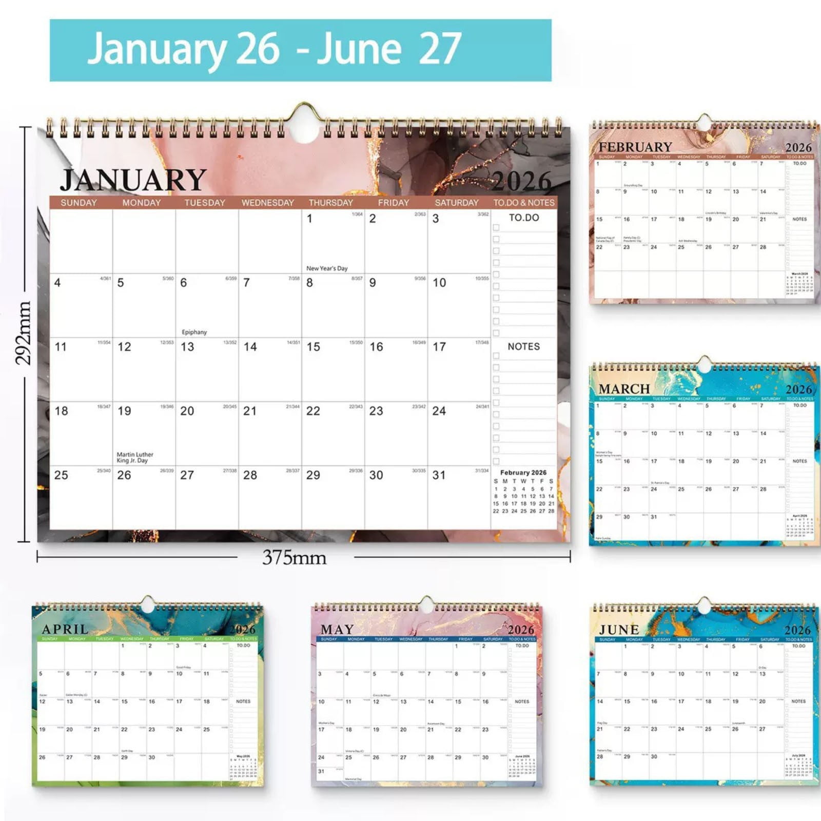 Wall Calendar 2025-2026 | Yearly Planning Organizer | Thick Durable ...