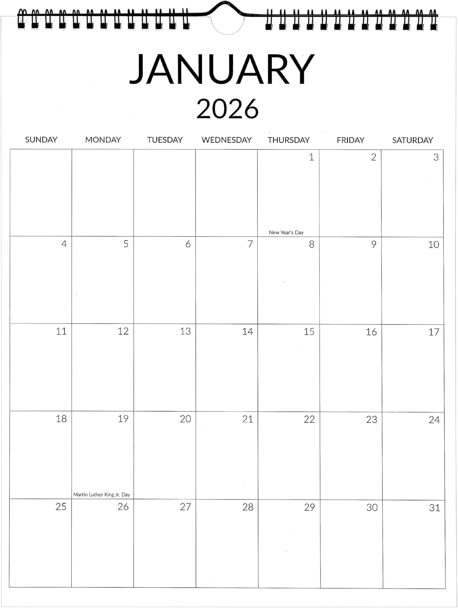 Wall Calendar 2026, 12 Month Large Calendar from October 2025 to ...