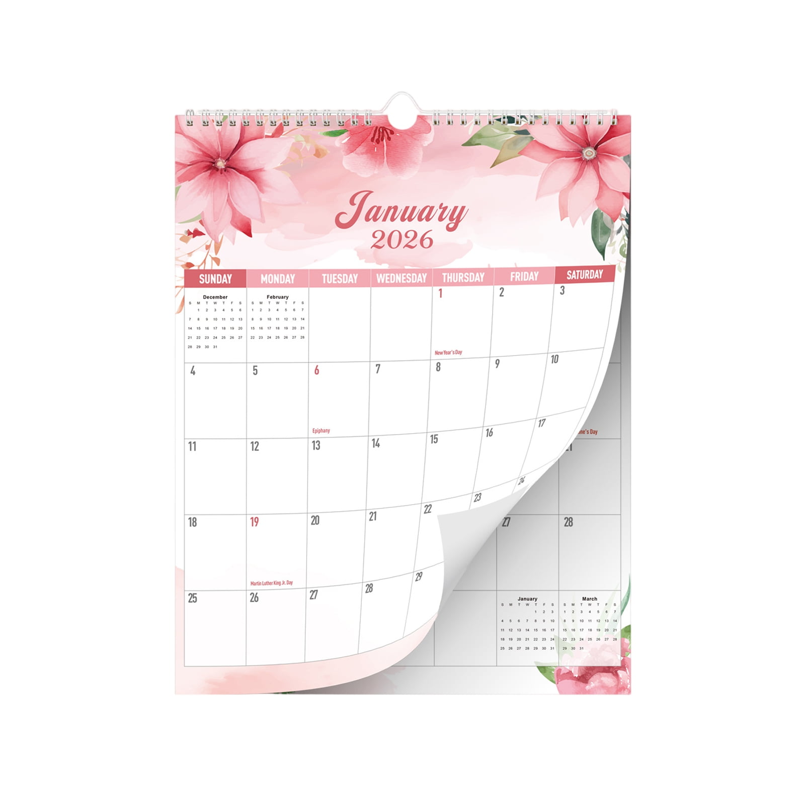 Wall Calendar 2026, 12 Month Large Desk Calendar from Jan 2026 to Dec ...