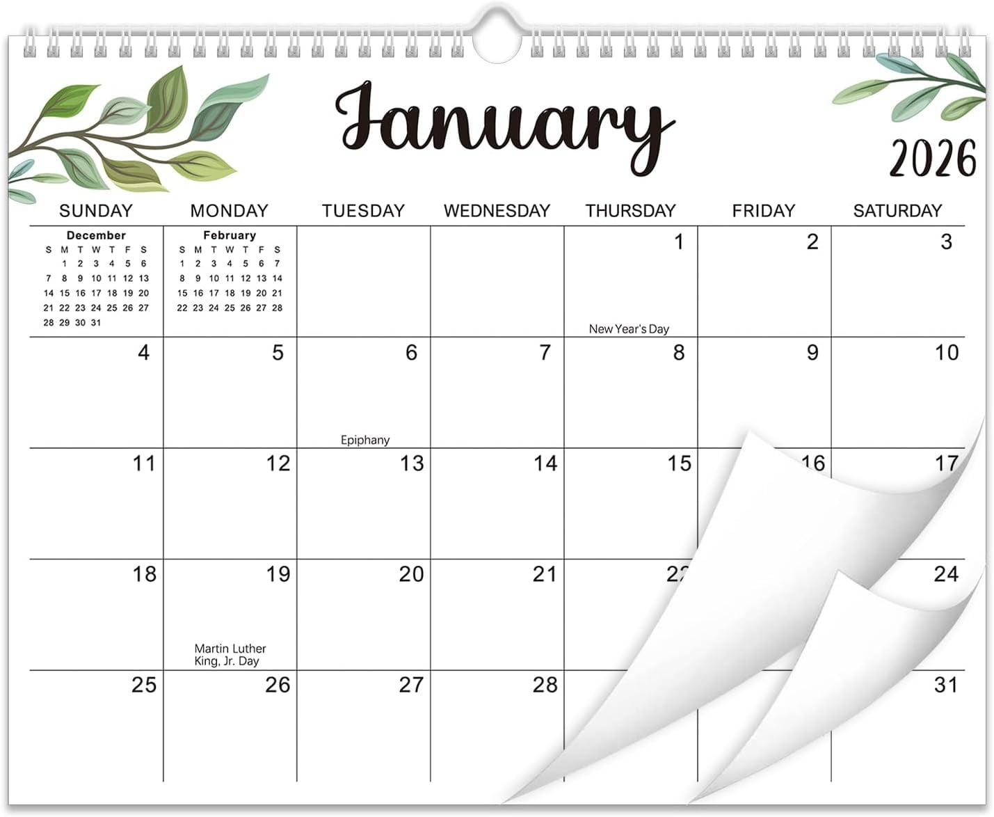 Wall Calendar 2026-2027 18 Monthly Calendars from January 2026 to June ...