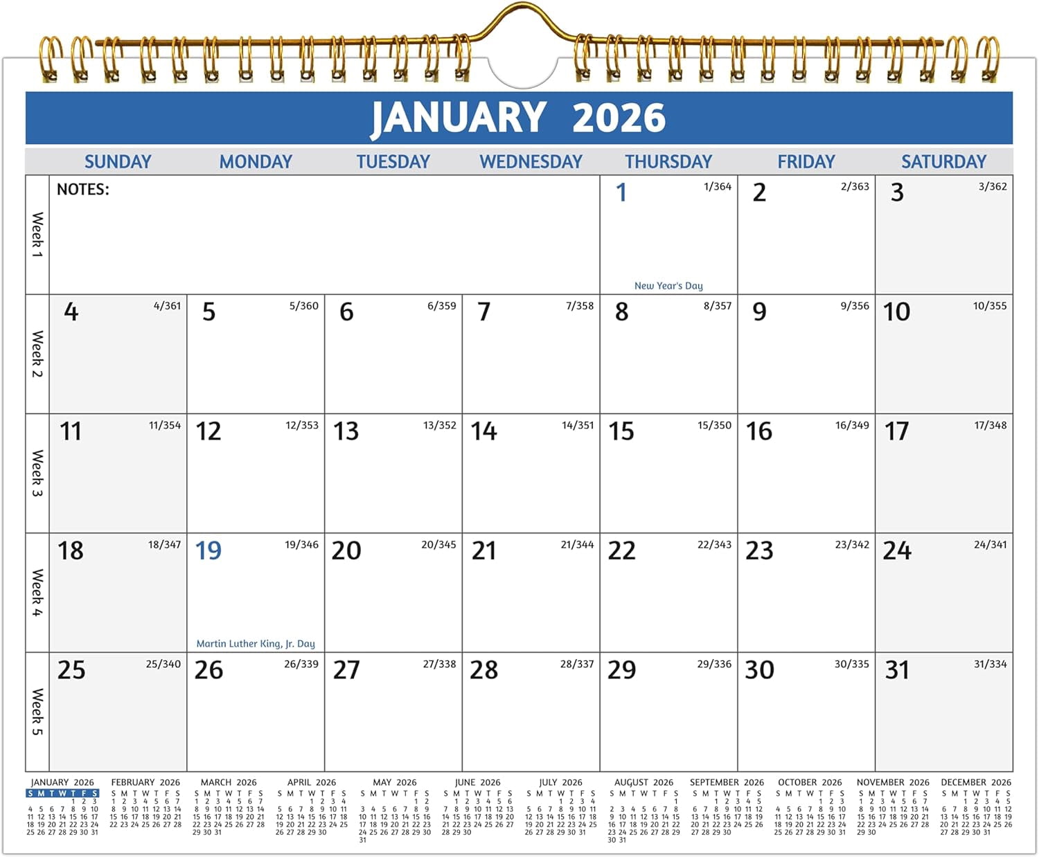 Wall Calendar 2026-2027 - Run Now to Jun 2027, 18 Monthly Calendar 2026 ...