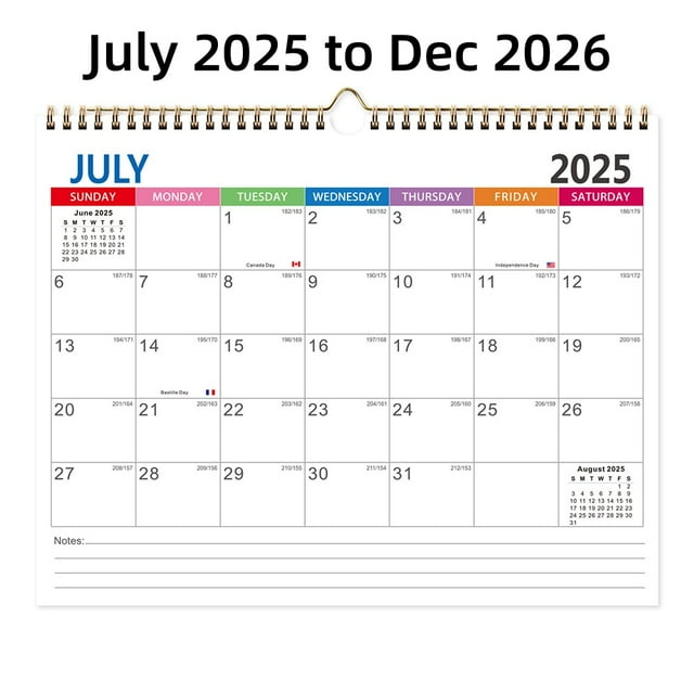 Wall Calendar Jan 2025- June 2026, Track Anniversaries & Appointments ...