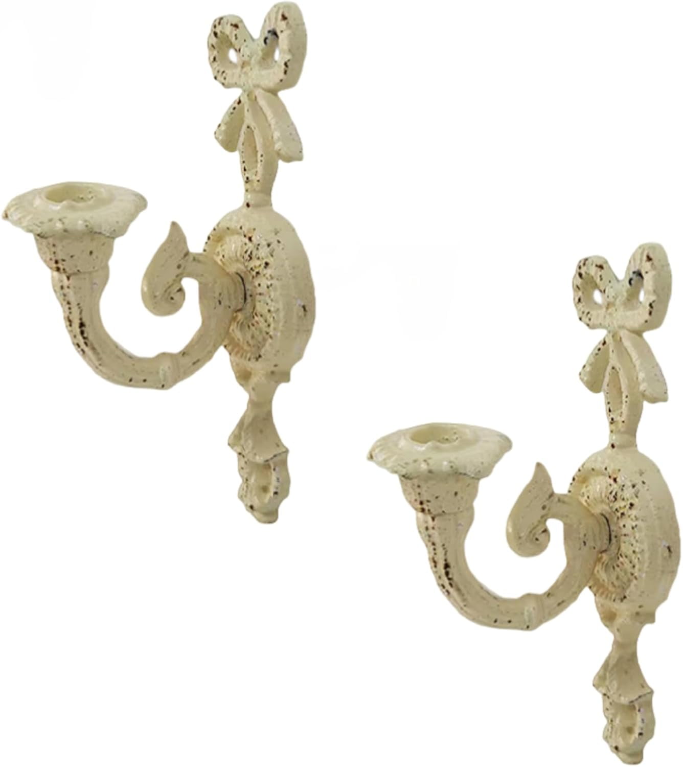 Wall Candle Sconces Set of Two,Heavy Duty Cast Iron Taper Candlestick ...