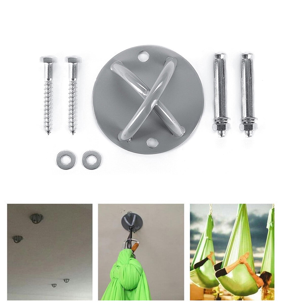 Wall Ceiling Bracket Anchor Home Gym Suspension Straps Gymnastics Rings ...