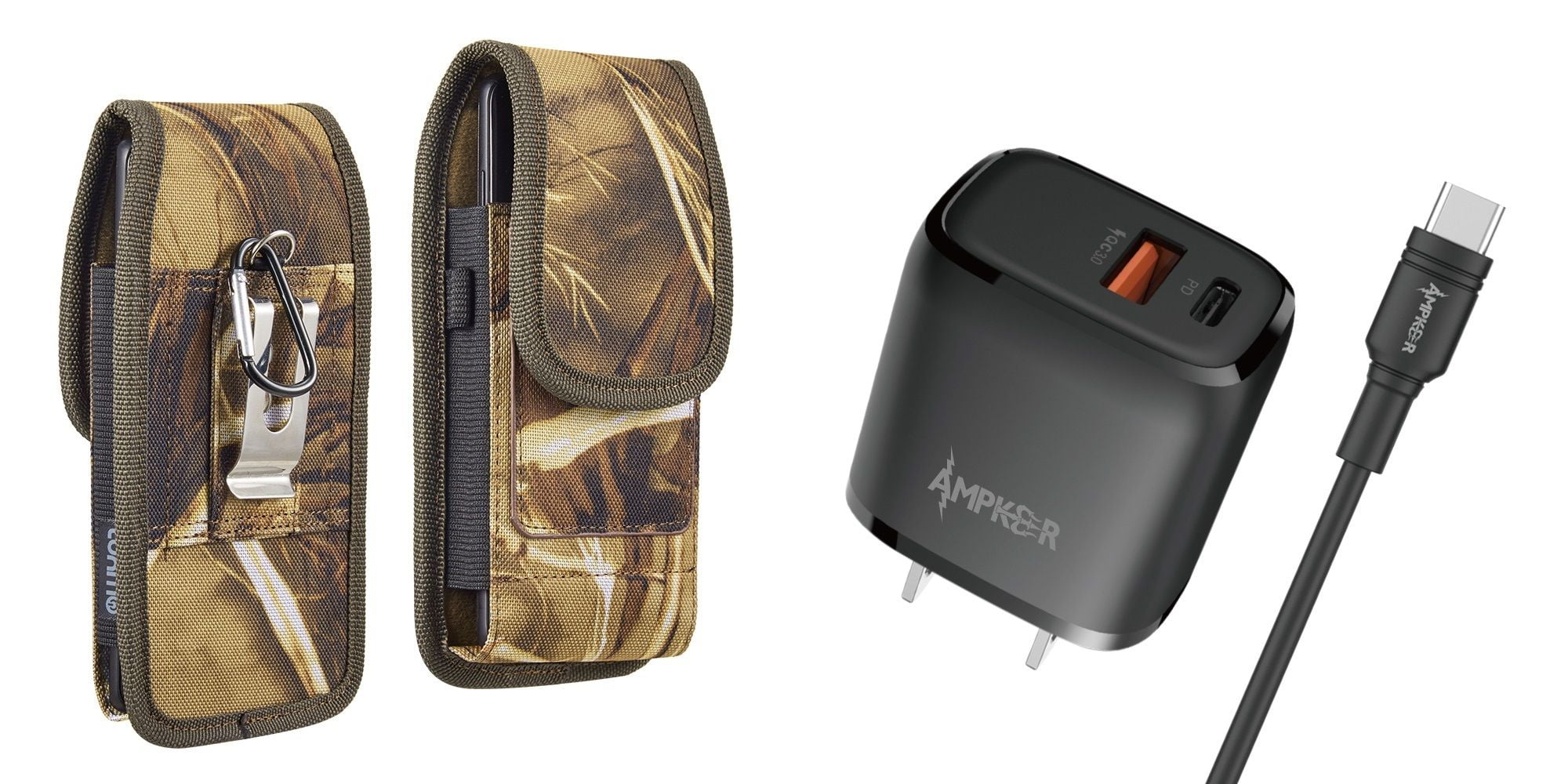 Wall Charger and Holster Bundle for Alcatel TCL 30 XL: Vertical Rugged ...