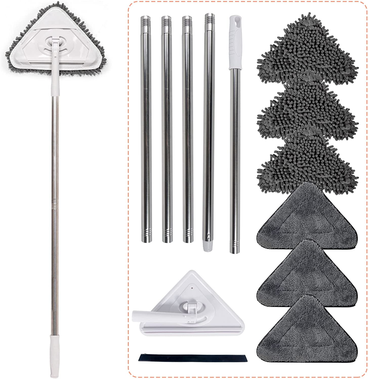 Wall Cleaner with Long Handle - 92 Inches Wall Mop Triangle Rotatable ...