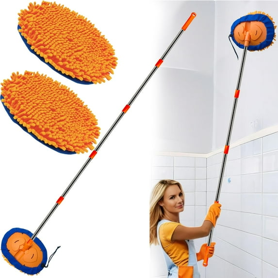 Wall Cleaner, Max 13 Ft+ Wall Mop with Handle, Ceiling Dust Mop with 15 ...