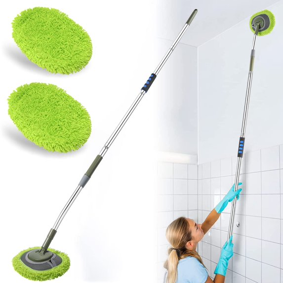 Wall Cleaner, Max 66'' Wall Mop with Long Ceiling Dust Mop with 15 ...