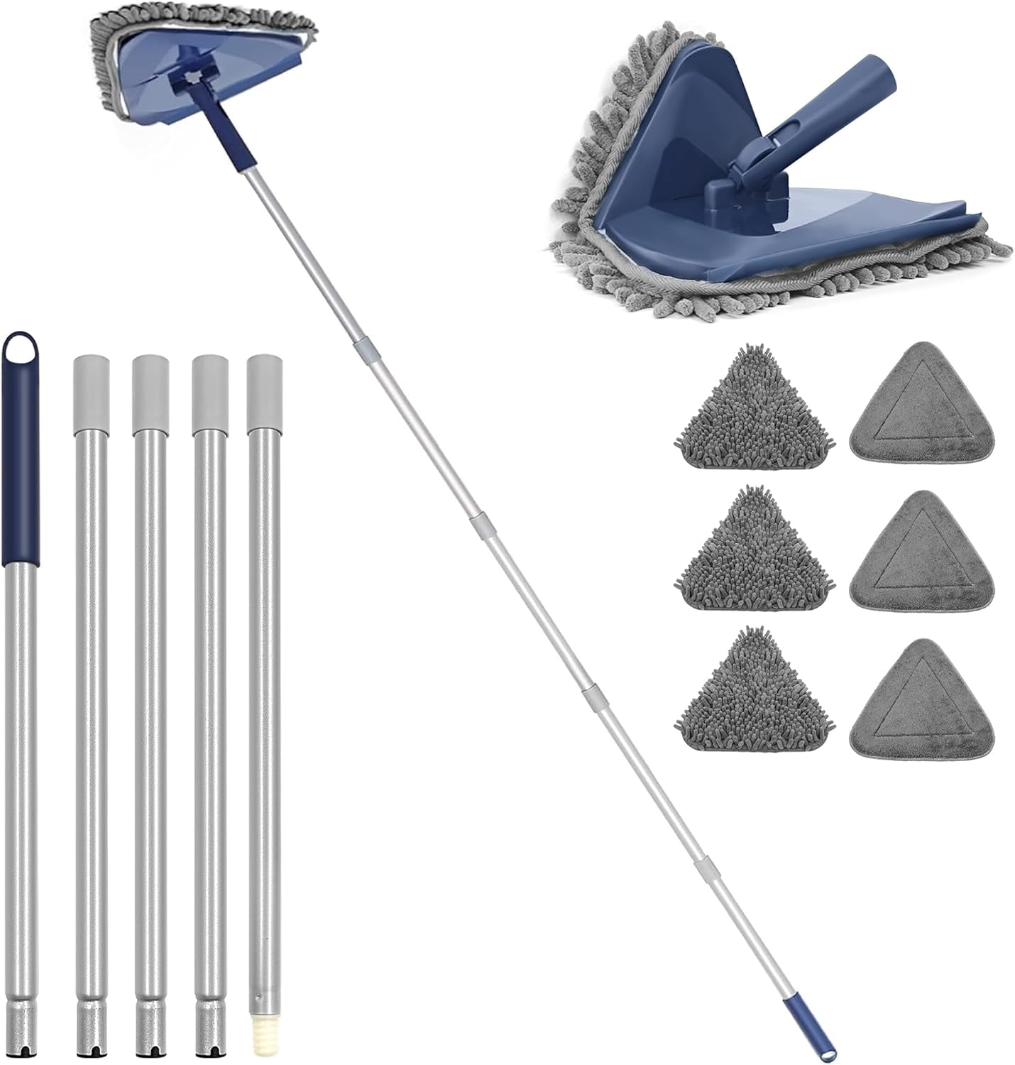 Wall Cleaner Mop with 82" Extendable Handle, 360° Rotating Head & 90 ...