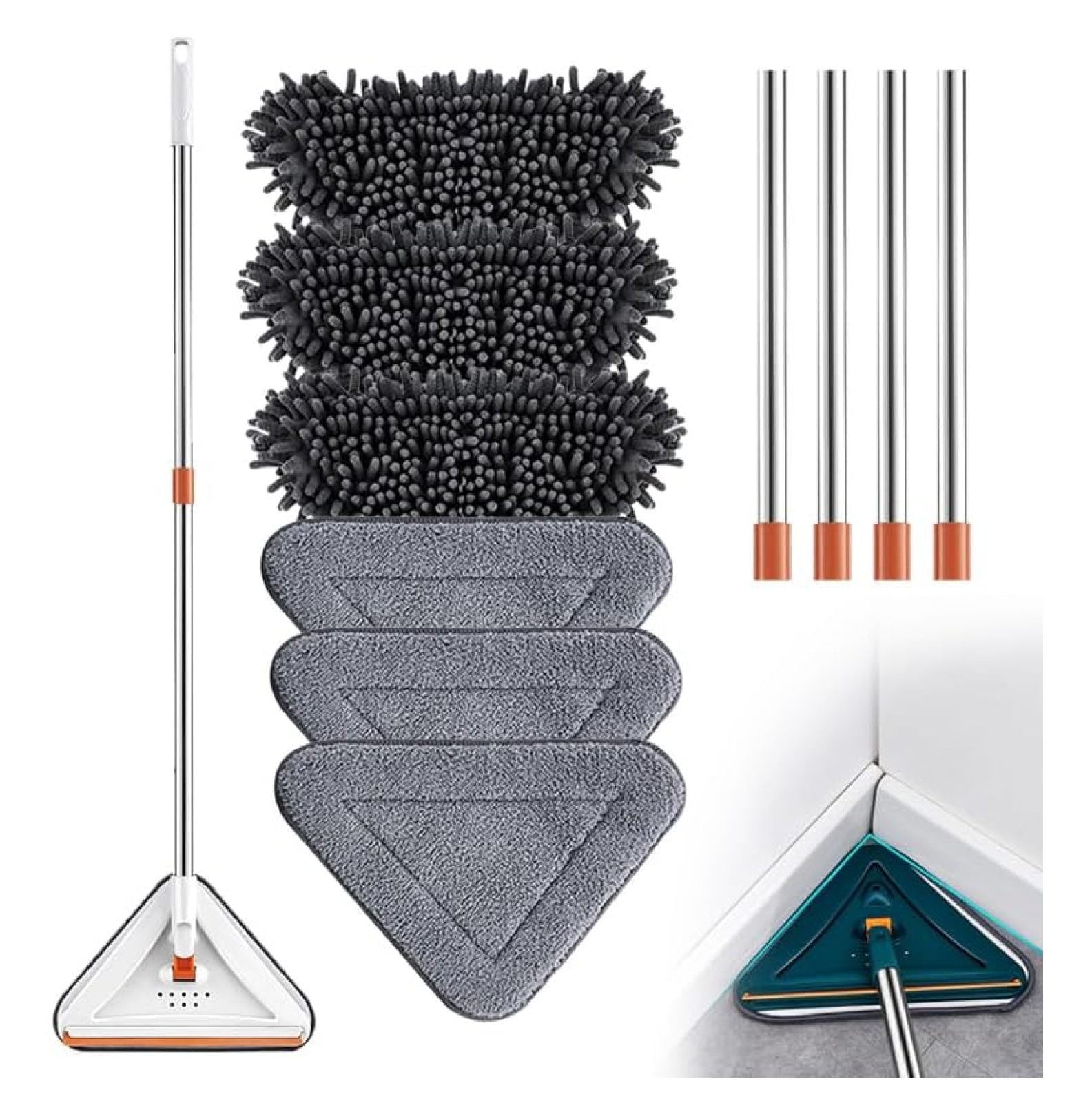 Wall Cleaner Mop with Long Handle, 2025 Upgrade 360° Rotatable ...