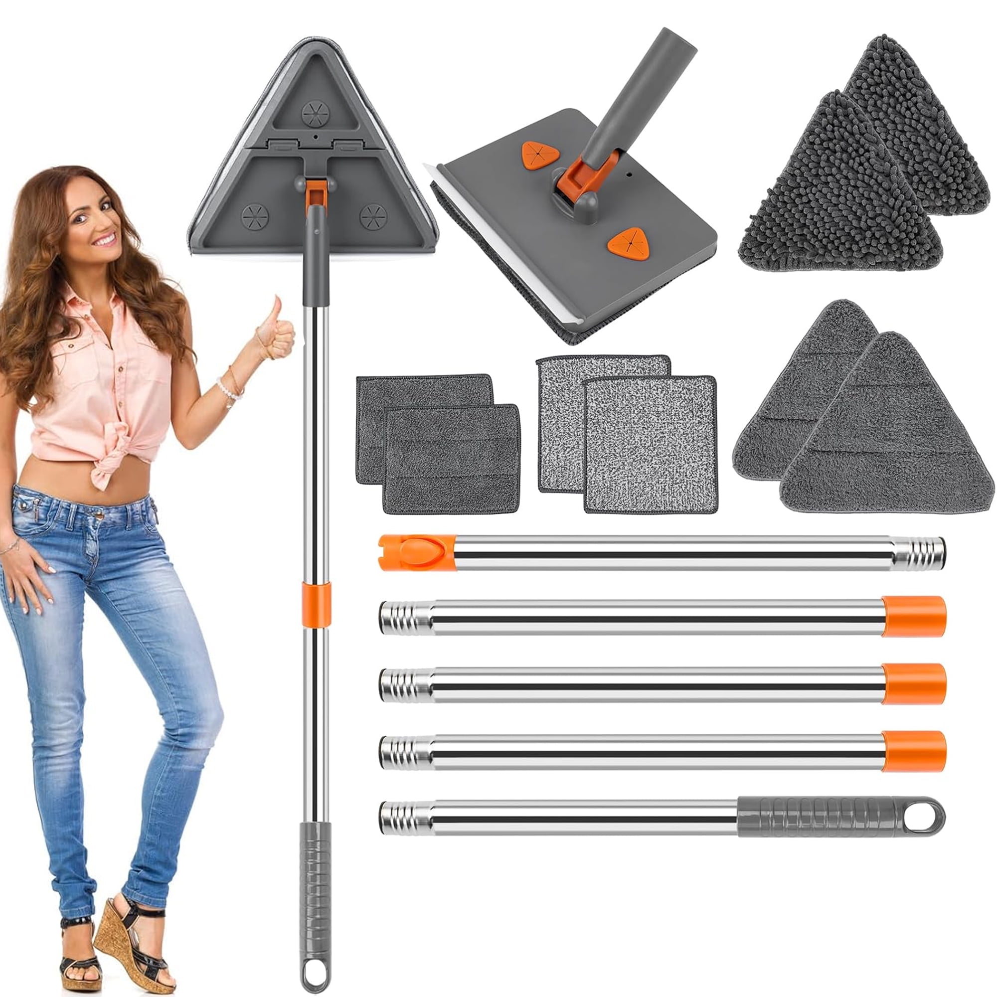 Wall Cleaner Mop with Long Handle 76 Inch, Baseboard Cleaner Tool ...