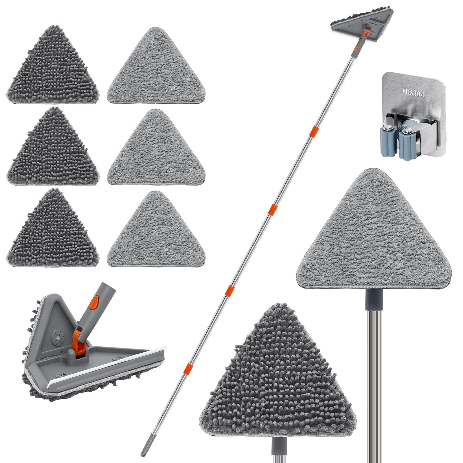 Wall Cleaner Mop with Long Handle, 82 Inches, 3-in-1 Ceiling Cleaning ...