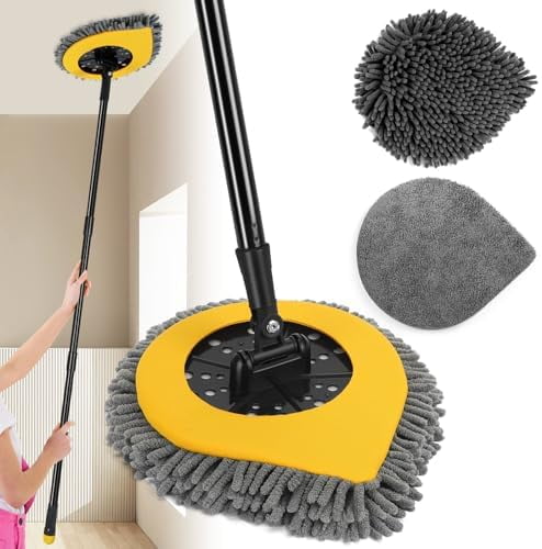 Wall Cleaner Mop with Long Handle, Wall Duster for Walls Baseboards ...