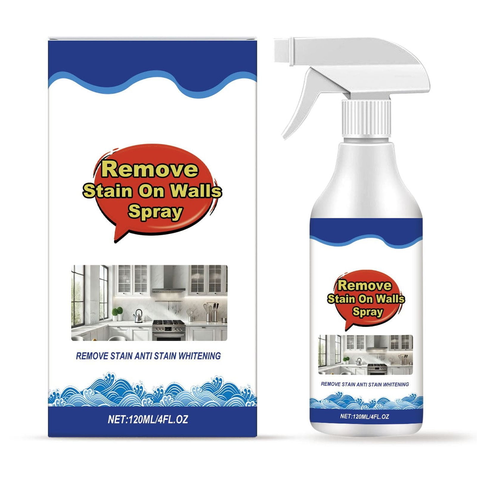 Wall Cleaner Spray, Heavy Duty Wall Stain Remover for Paint Tiles Glass ...