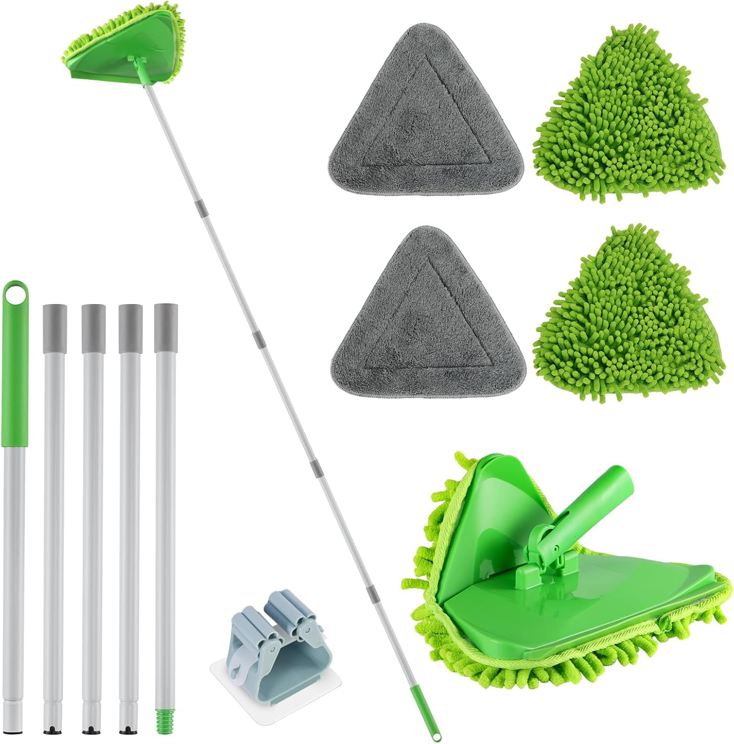 Wall Cleaner Triangle Mop with 82'' Long Handle - Wall Scrubber ...