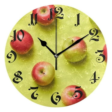 "Westclox 10"" 3D Apple Wall Clock, Battery Operated" - Walmart.com