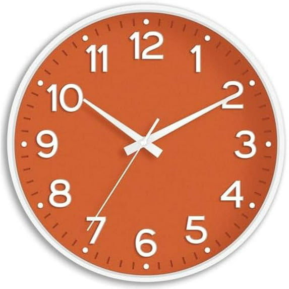 Wall Clock 10 Inch Silent Wall Clocks Battery Operated-Modern Non ...