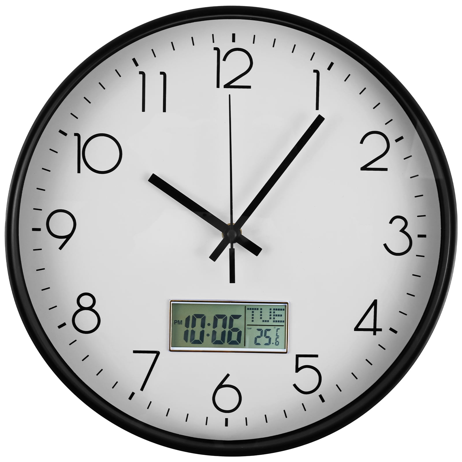 Wall Clock 11.6" Dial Non-Ticking Silent Battery Operated Analog with ...