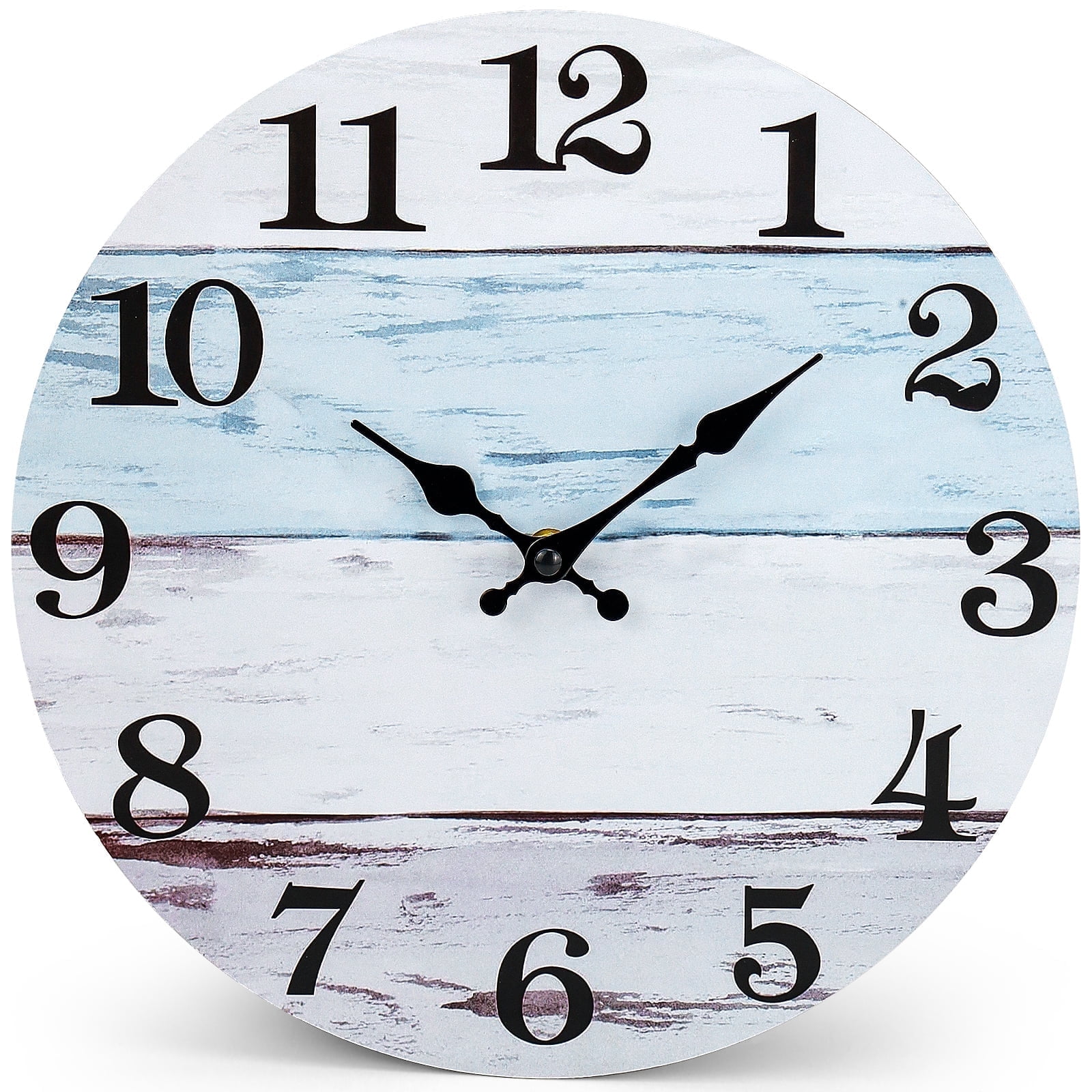 Wall Clock 12 Inch Bathroom Clock, Rustic Wall Clocks Battery Operated ...