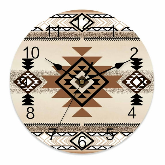 Wall Clock 12 Inch Boho Round Silent Decorative Wall Clocks Battery ...