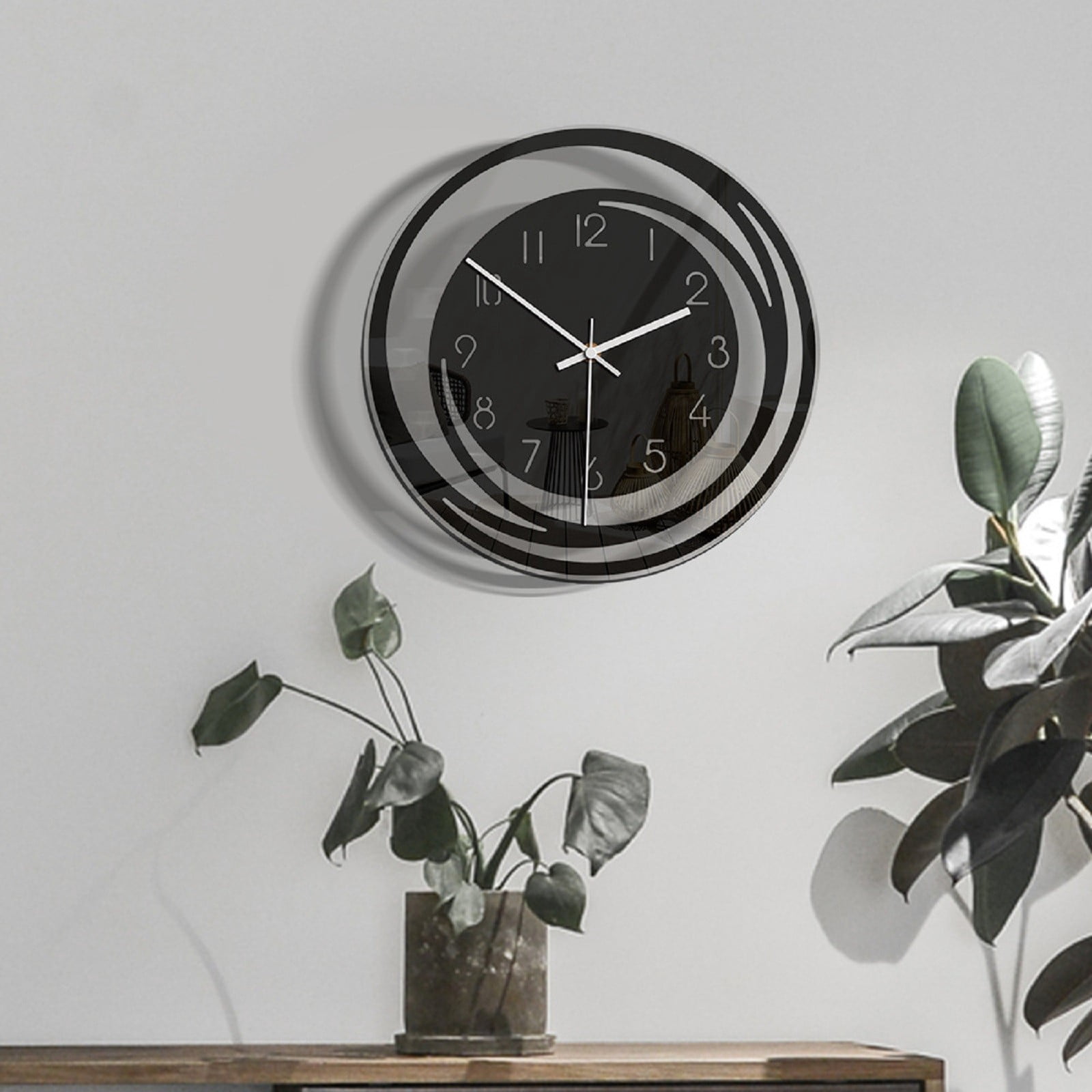 Wall Clock 12 Inch Non Ticking Battery Operated Acrylic Clock For ...