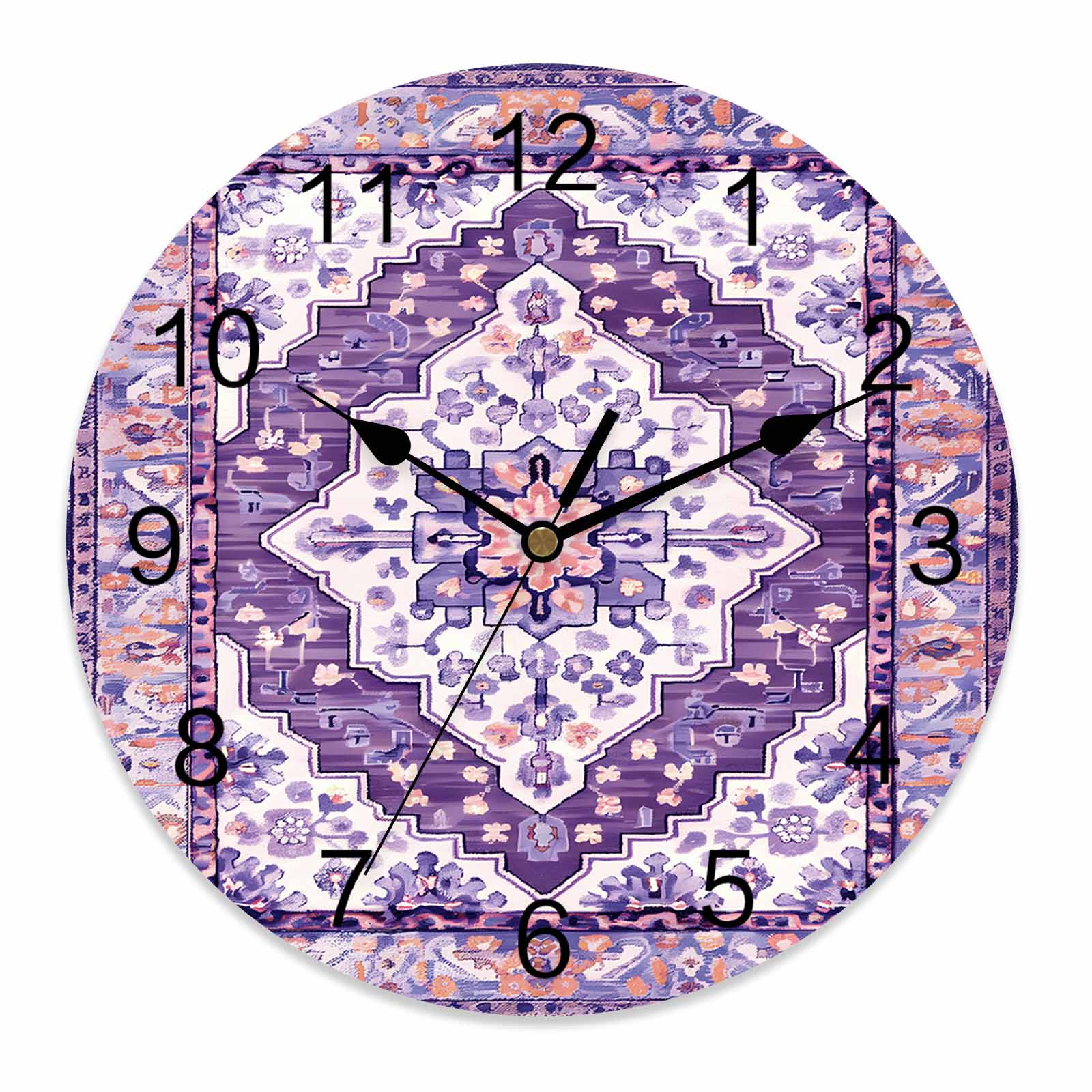 Wall Clock 12 Inch Retro Boho Round Silent Decorative Wall Clocks ...