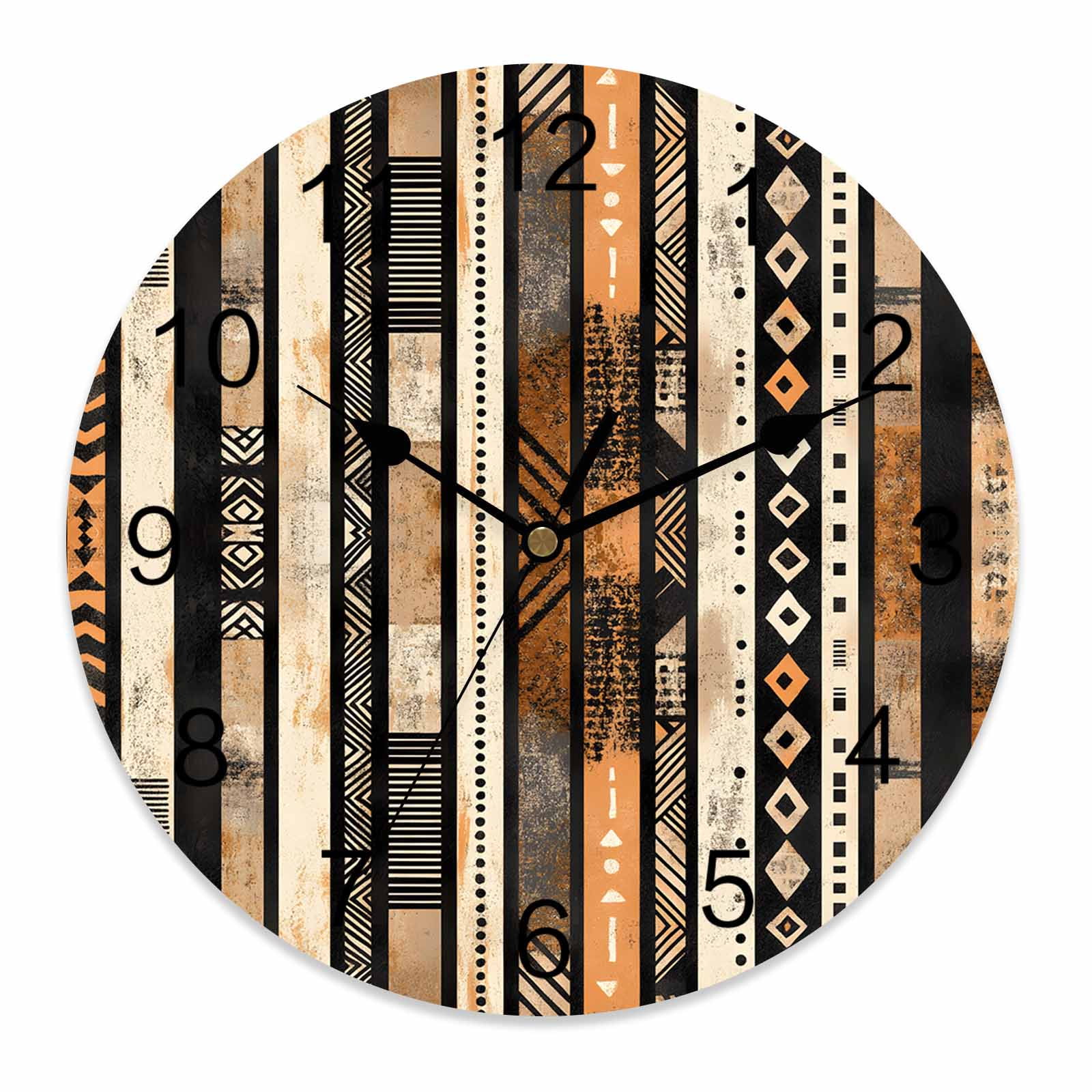 Wall Clock 12 Inch Retro Boho Round Silent Decorative Wall Clocks ...