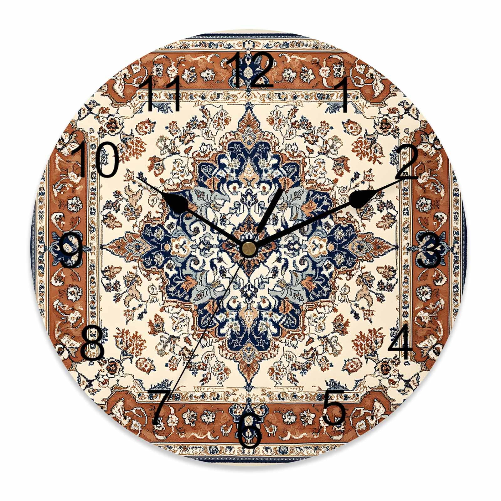 Wall Clock 14 Inch Boho Vintage Round Silent Decorative Wall Clocks ...