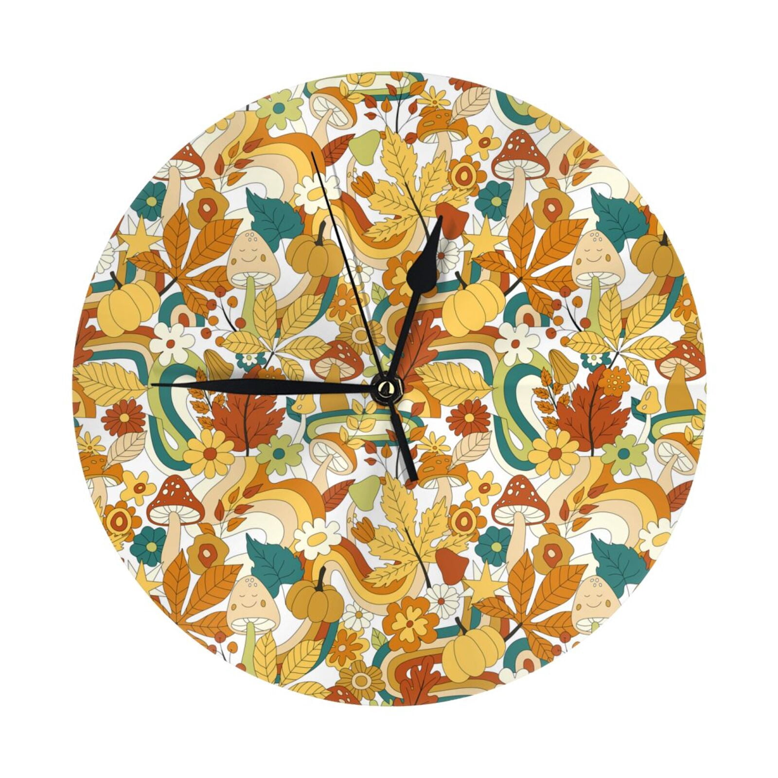 Wall Clock, 70s Groovy Hippie Wall Clocks Battery Operated Silent ...