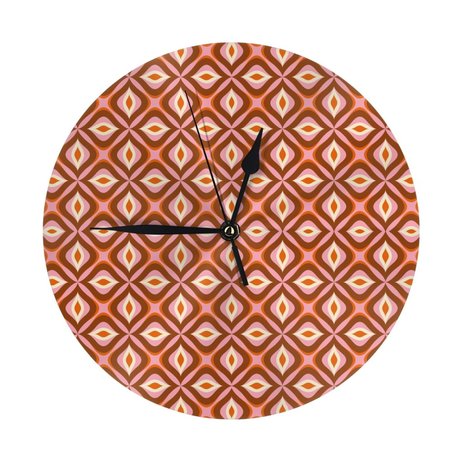 Wall Clock 70s Retro Style Wall Clocks Battery Operated, Modern Wall ...