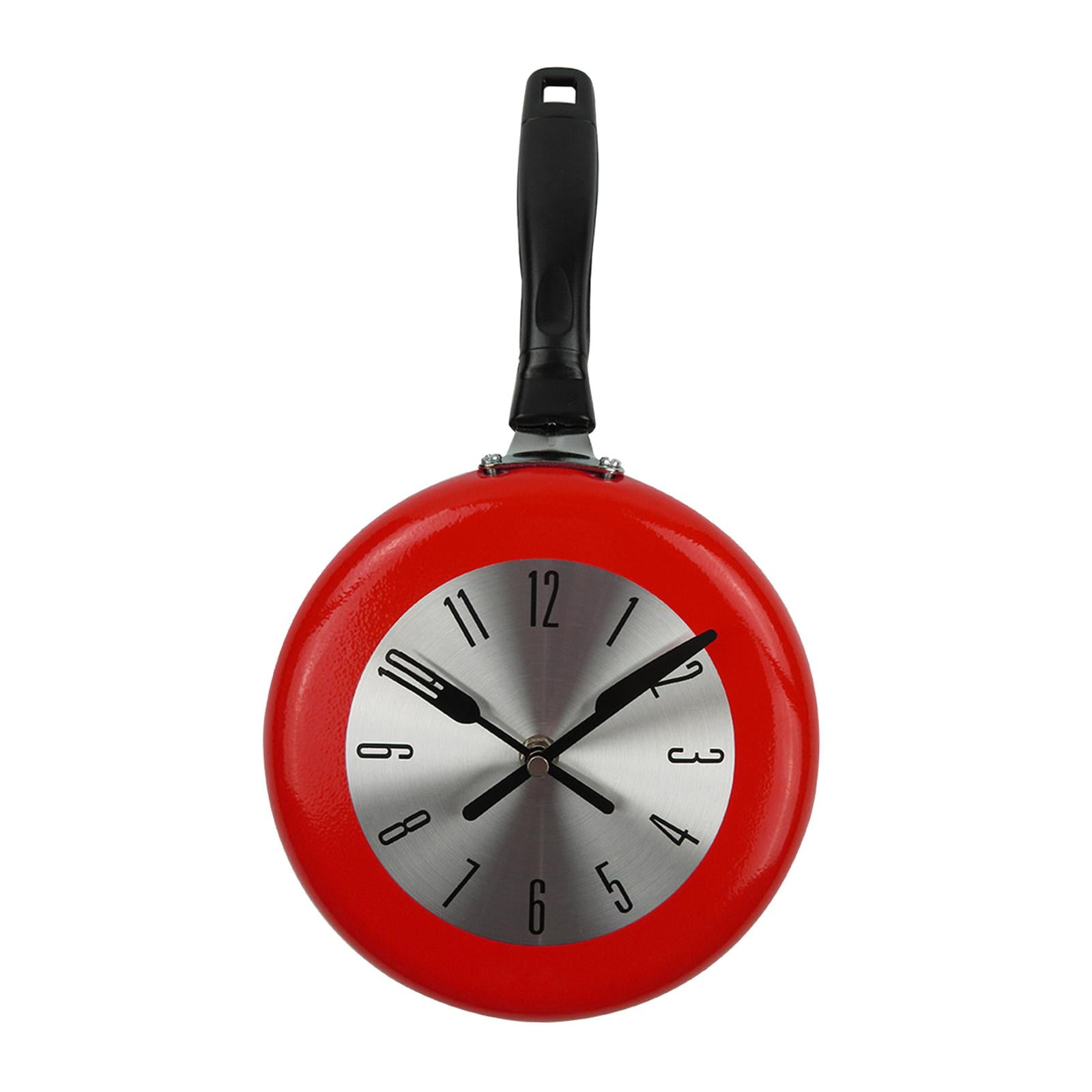 Wall Clock 8 Inch Frying Pan Design for home Kitchen Themed Dining Room ...