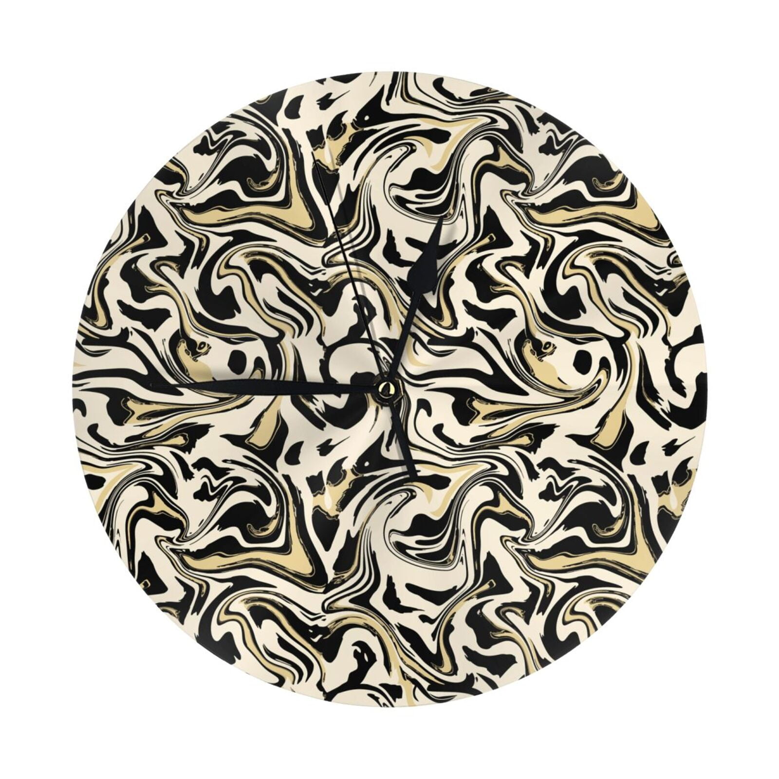 Wall Clock, Abstract Black White Camouflage Wall Clocks Battery ...