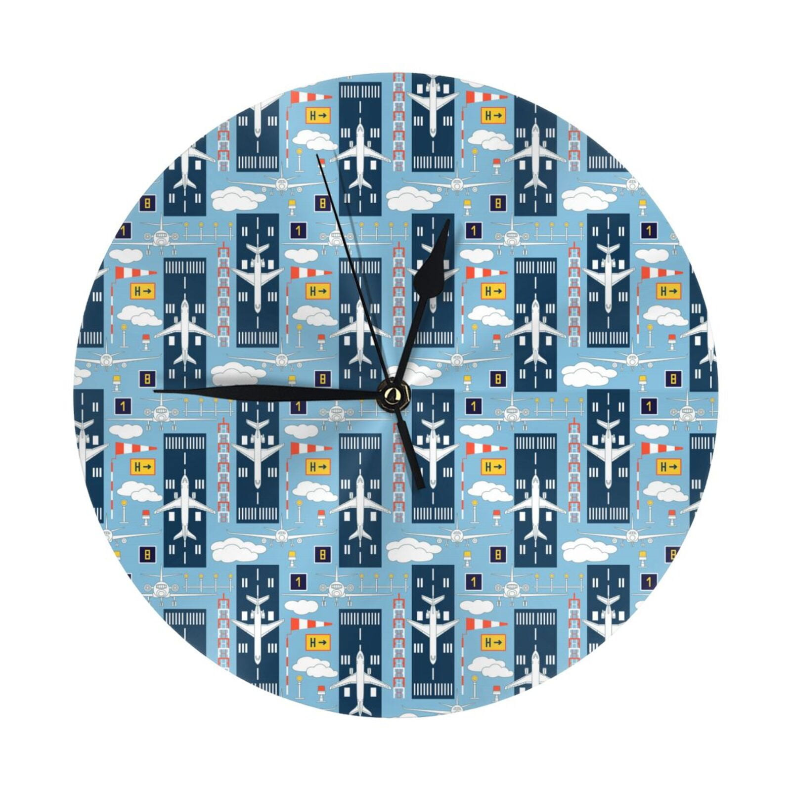 Wall Clock, Airplanes and Aviation Signs Wall Clocks Battery Operated ...