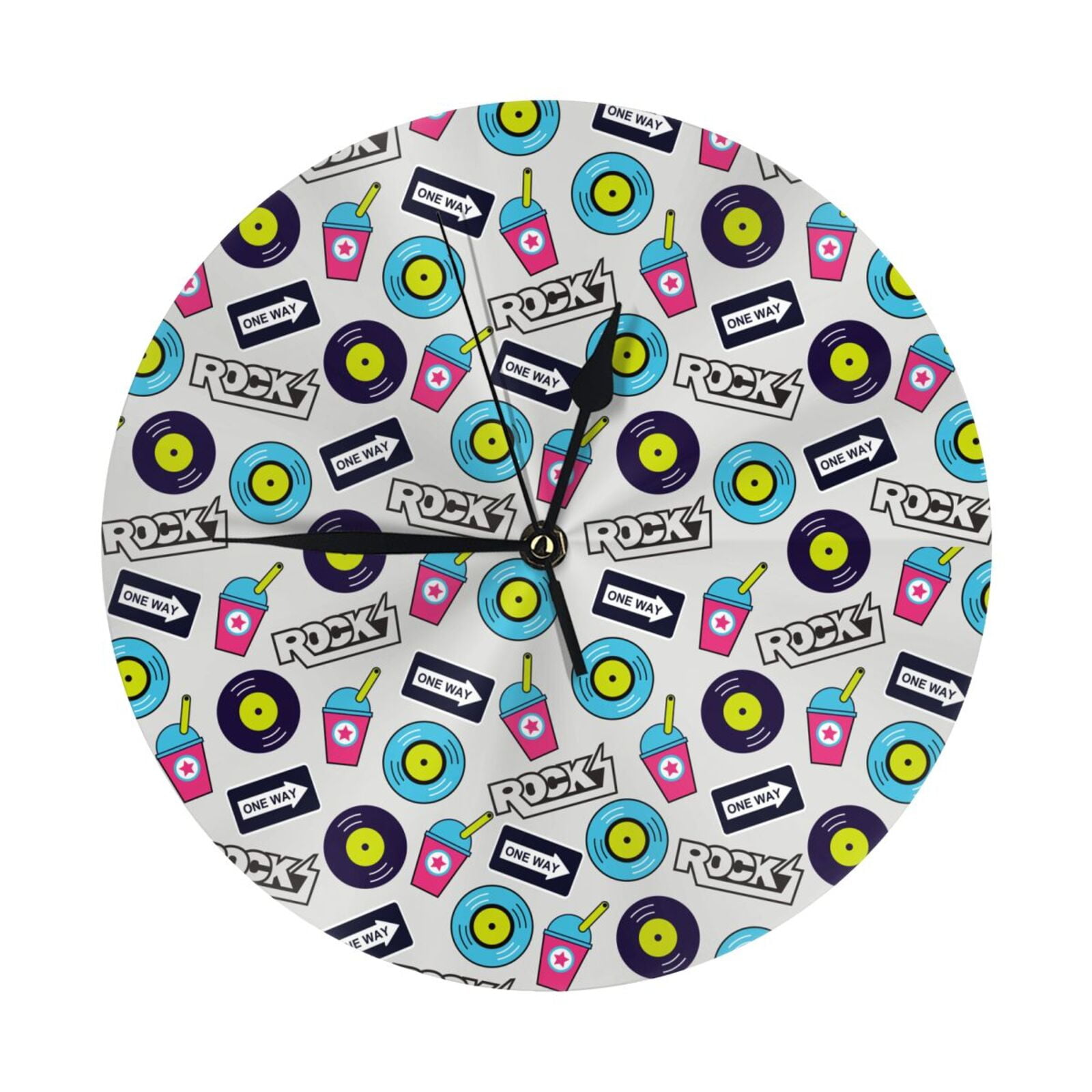 Wall Clock - American Musical 9.8 Inch Silent Non Ticking Modern Round ...