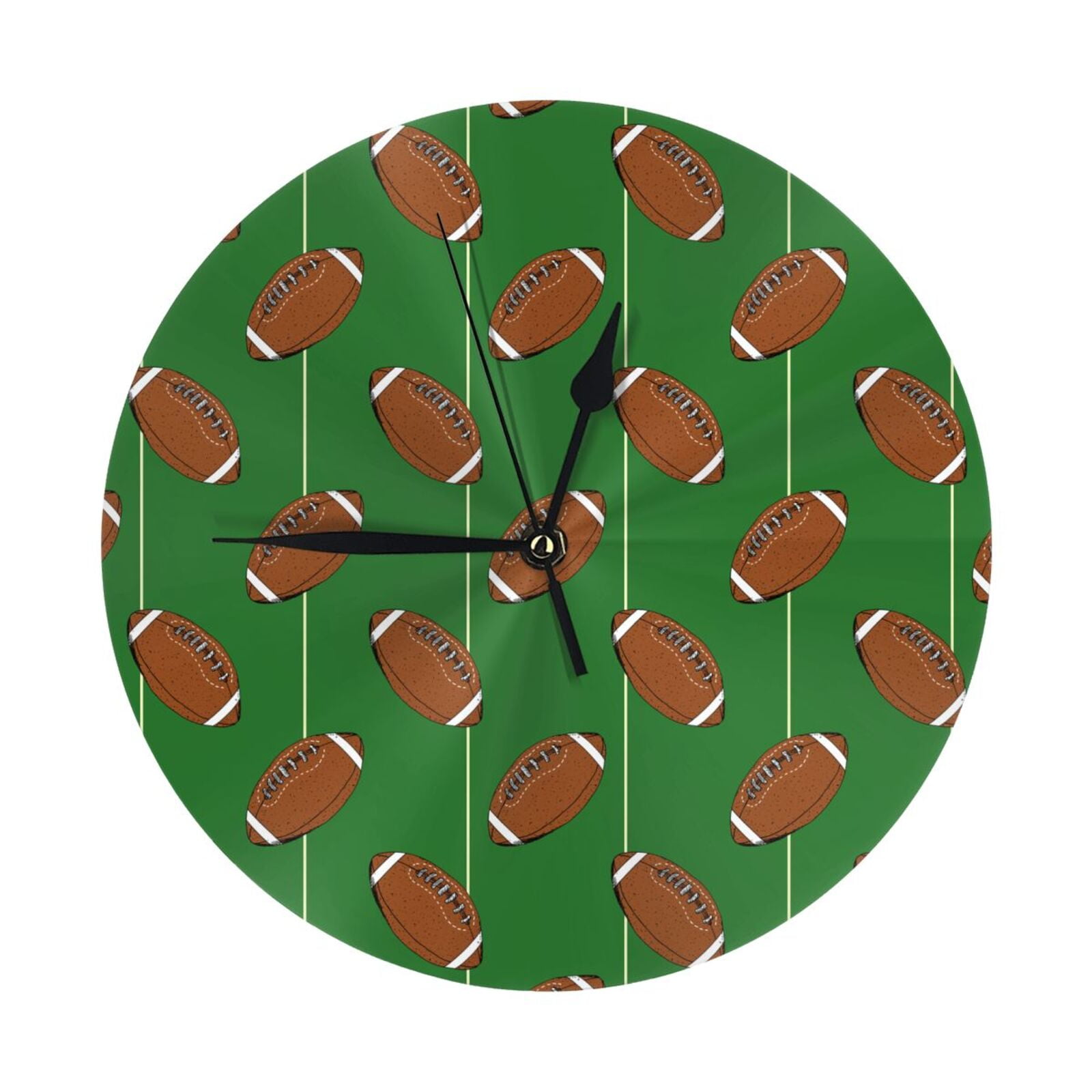 Wall Clock American football rugby green Wall Clocks Battery Operated ...